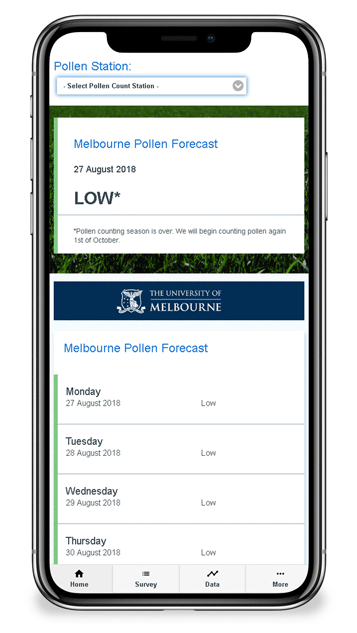 Mobile App - Melbourne Pollen